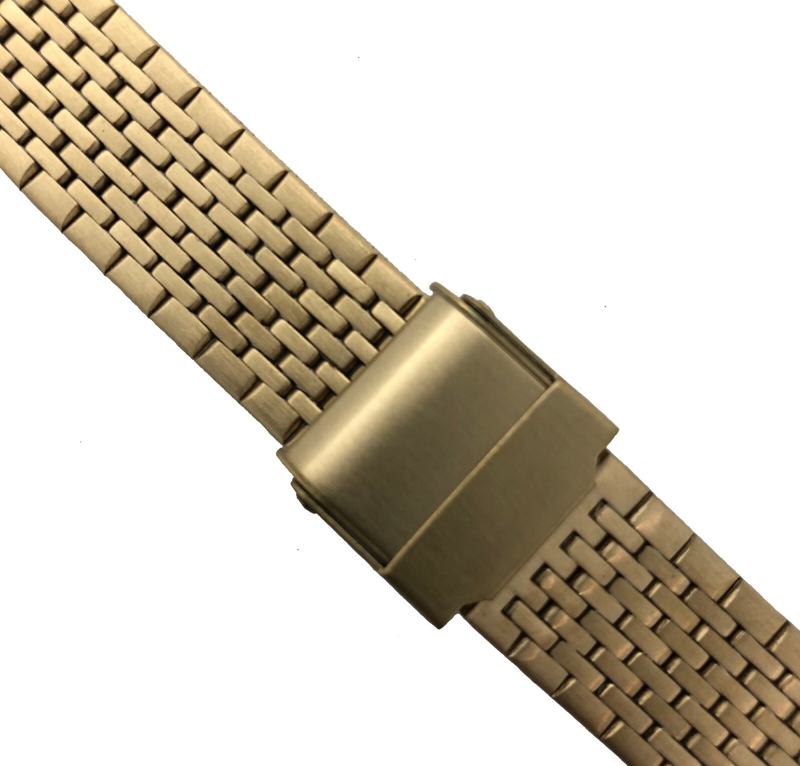 Stainless Steel Gold Metal Bracelet Two piece Watch Strap 16mm,18mm ...