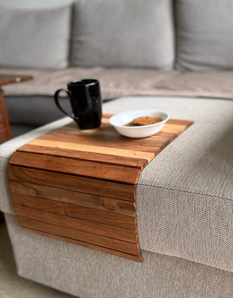 Flexible wooden armchair tray store