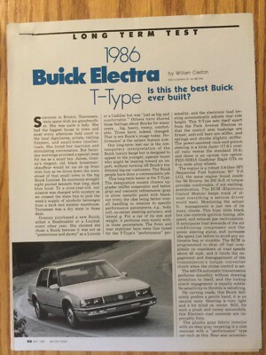 BU322 Article Long Term Test 1986 Buick Electra T Type May 1986 2 page ...