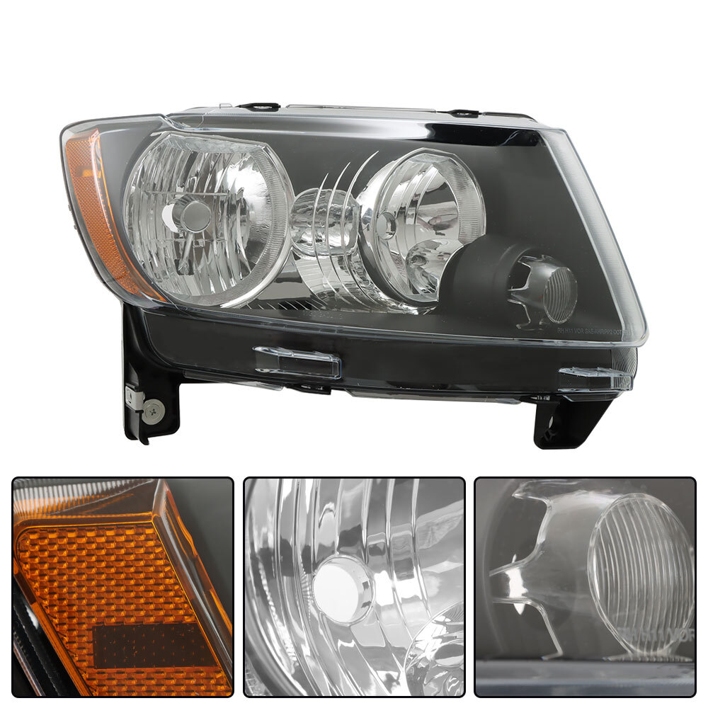 LABLT Headlight For 2011-13 Jeep Grand Cherokee/11-17 Compass Halogen ...