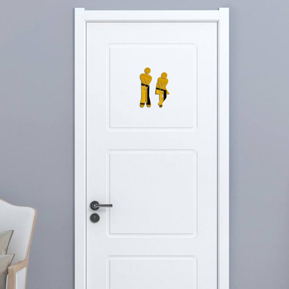 Removable Bathroom Decals Home Toilet Decoration Restroom Sign Wall ...