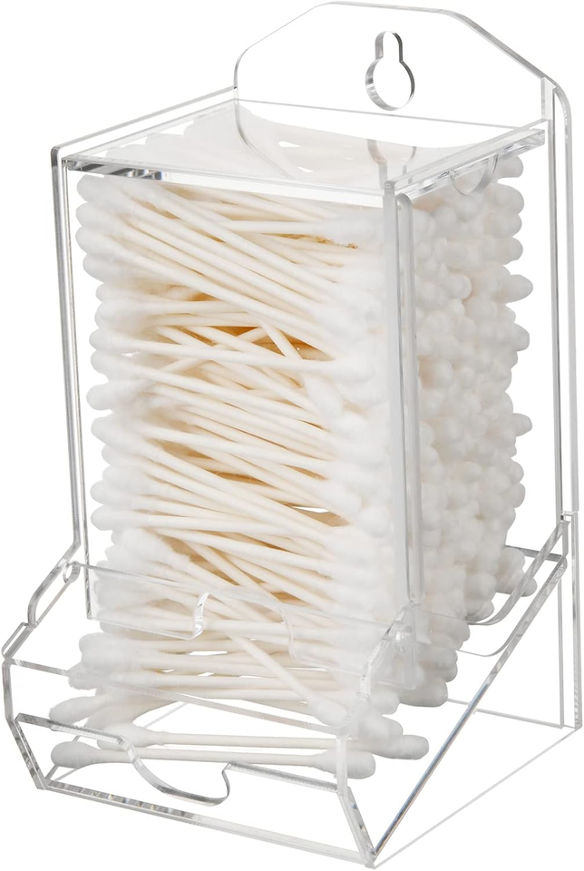 Qtip Dispenser Cotton Swab Holder, Large Acrylic Q Tip Dispenser ...