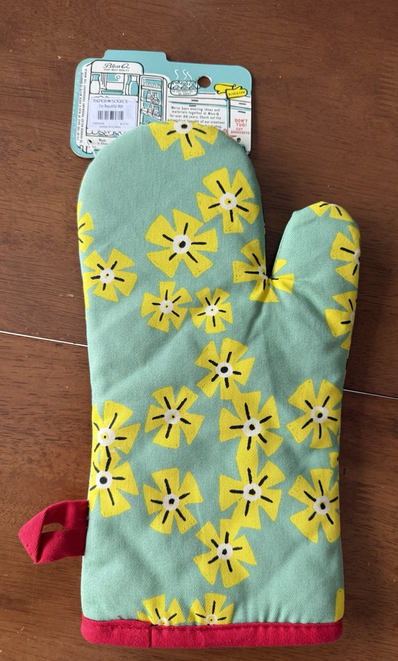 Blue Q Oven Mitt Kitchen Beautiful Eat a Lot Funny Flowers NWT NEW ...
