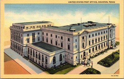 United States Post Office Houston Texas TX c1941 Postcard | eBay