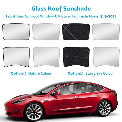 For Tesla Model 3 Glass Roof Sunshade Front Rear Sunroof Window UV ...