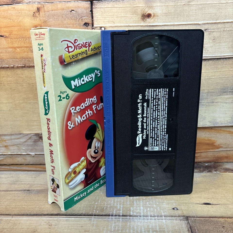 Mickey's Reading And Math Fun VHS VCR Video Tape Used Disney Learning ...