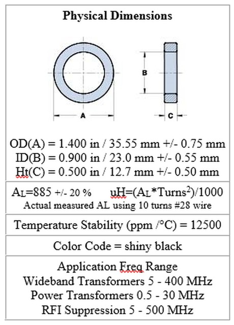 Fair-Rite FT140-43 Toroid Core for sale online | eBay