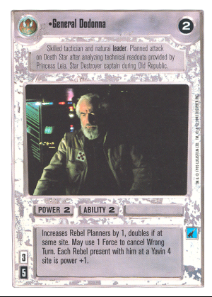 SWCCG: General Dodonna [White Border] [Ungraded] Premiere SW White ...