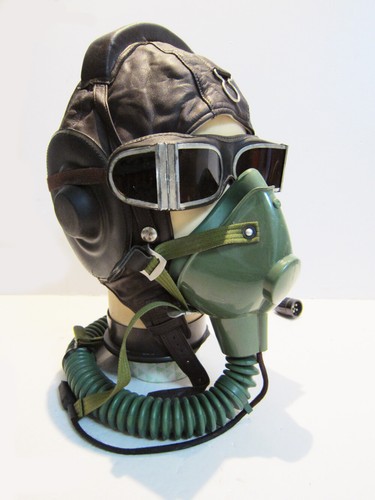 MIG Pilot Leather Helmet,Aviation Goggles,Oxygen Mask YM-6512 ...