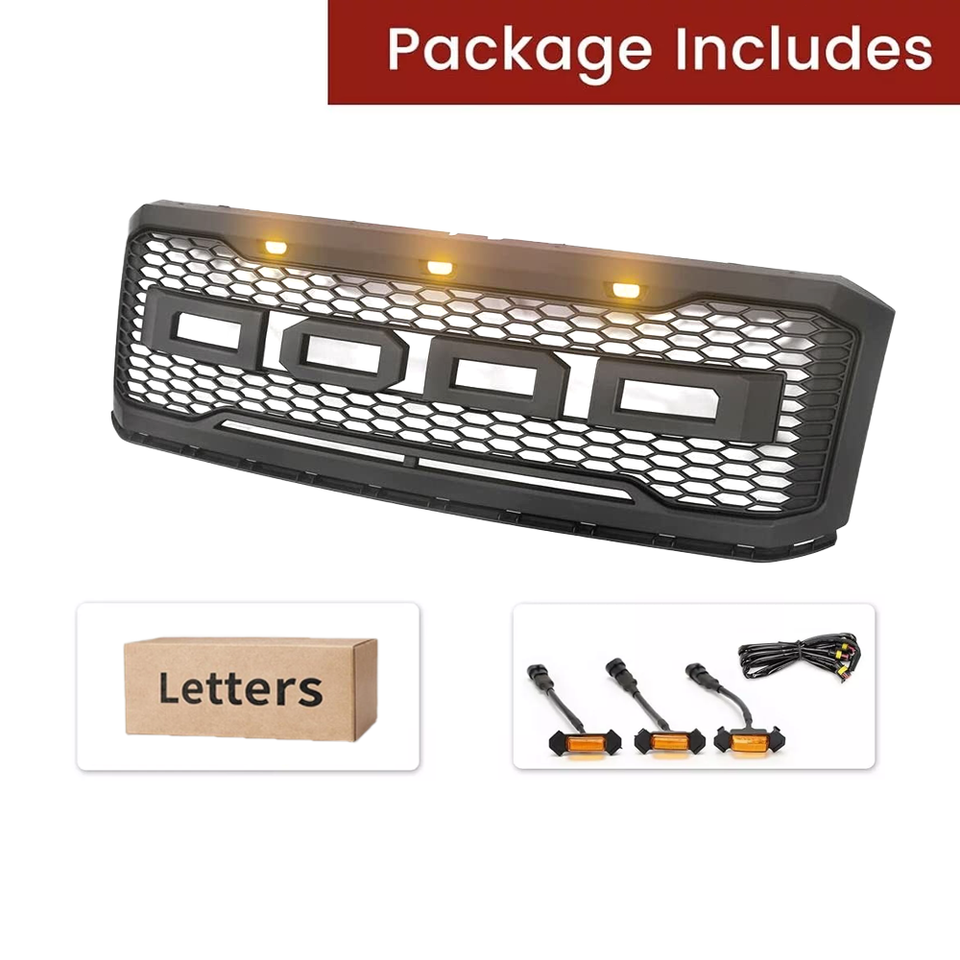 Front Grille Fit For 2007-2017 Ford Expedition Raptor Style Grille W/E ...