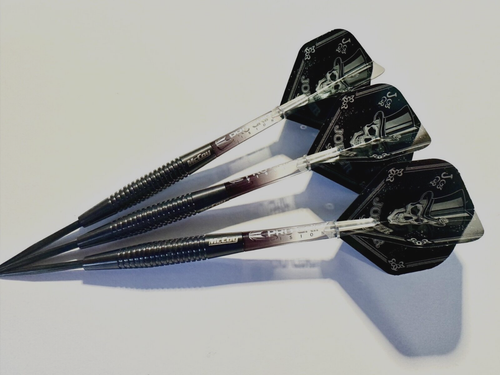 25g Stealth Joker Black 90% Tungsten Darts Set, Pro Grip Stems, Joker ...