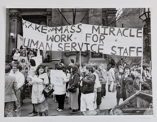 1988 Boston MA Human Services Workers Pay Raise Protest Rally Vintage ...