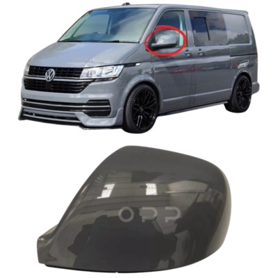 VW Transporter T6.1 Mirror Cover Painted Pure Grey H7J Left Side ...