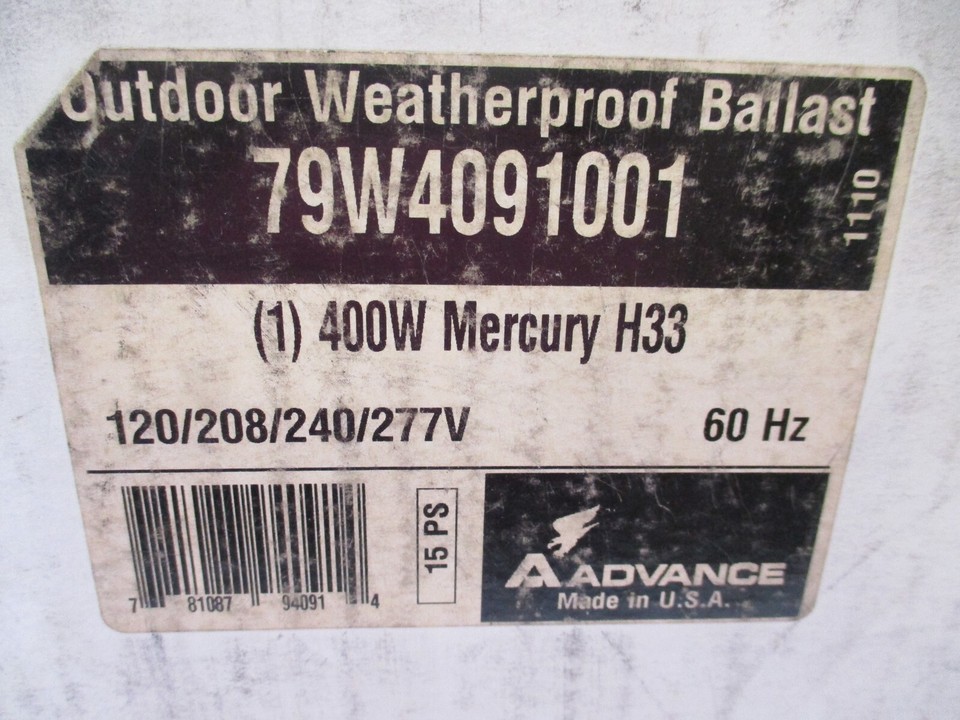 Advance Ballasts 400W Mercury H33 Outdoor Weatherproof Ballast Model ...