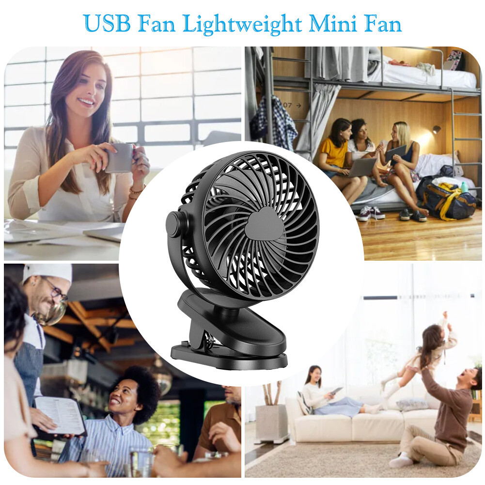 USB Silent Fan 3 Speed Handheld Fan 1200mAh Table Fan for Student ...