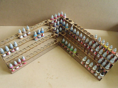 Paint Stand 2 Racks+Corner Dropper Bottle Storage Warpaint Vallejo ...