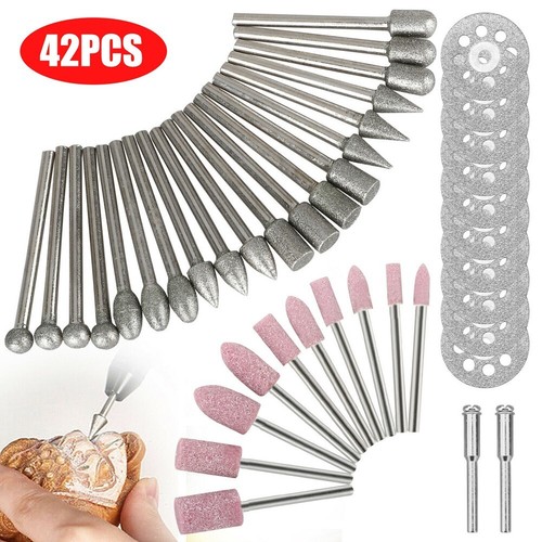 Premium Rotary Tool Set with 42pcs Diamond Grinding Cutting Carving ...