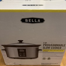 Bella 5 Qt. Programmable 20 Hr. Digital Polished Stainless Slow Cooker ...