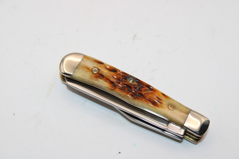 CASE XX USA 62154 TINY TRAPPER MY FIRST KNIFE BEAUTIFUL ANTIQUE BONE ...