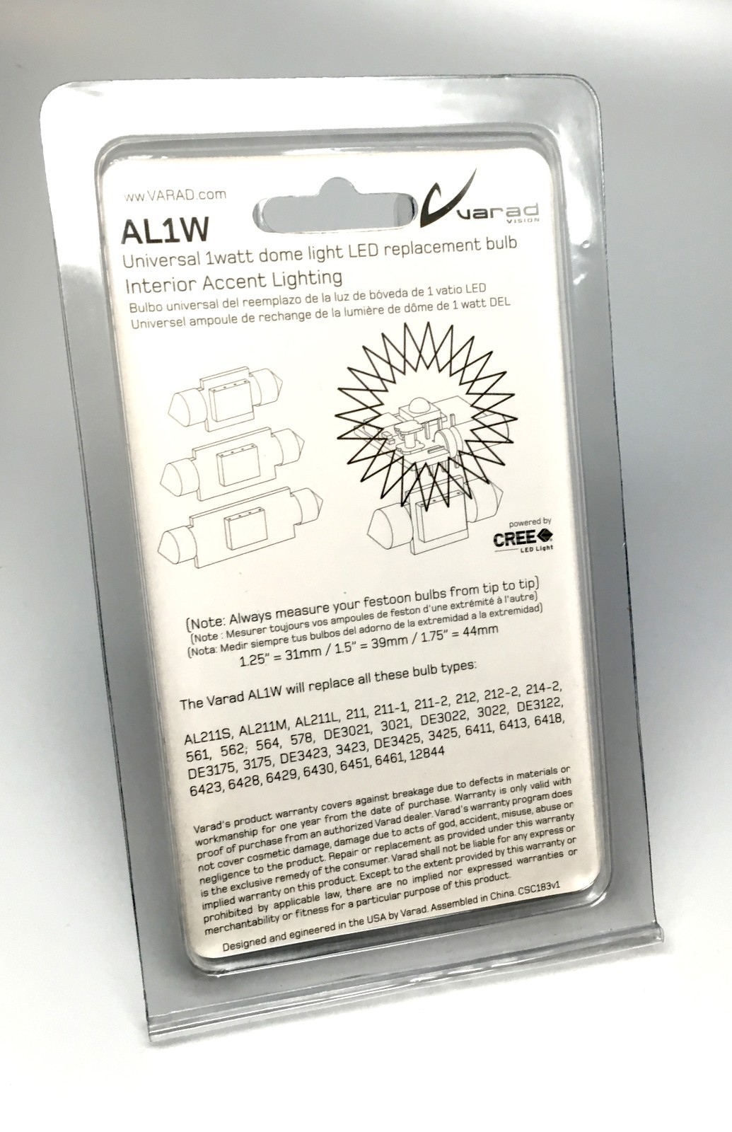 Varad AL1W Universal 1 Watt Dome Light LED Bulbs, 3 Sizes - BLUE AL1W ...