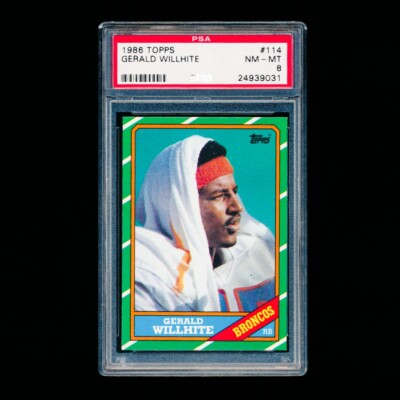 Gerald Willhite 1986 Topps #114 Broncos San Jose St PSA 8 - NM/MT RARE ...