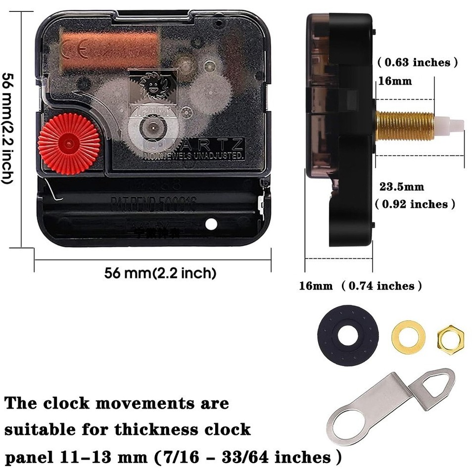 Sweep Type Wall Clock Movement Mechanism 12888 Replacement Quartz Clock ...