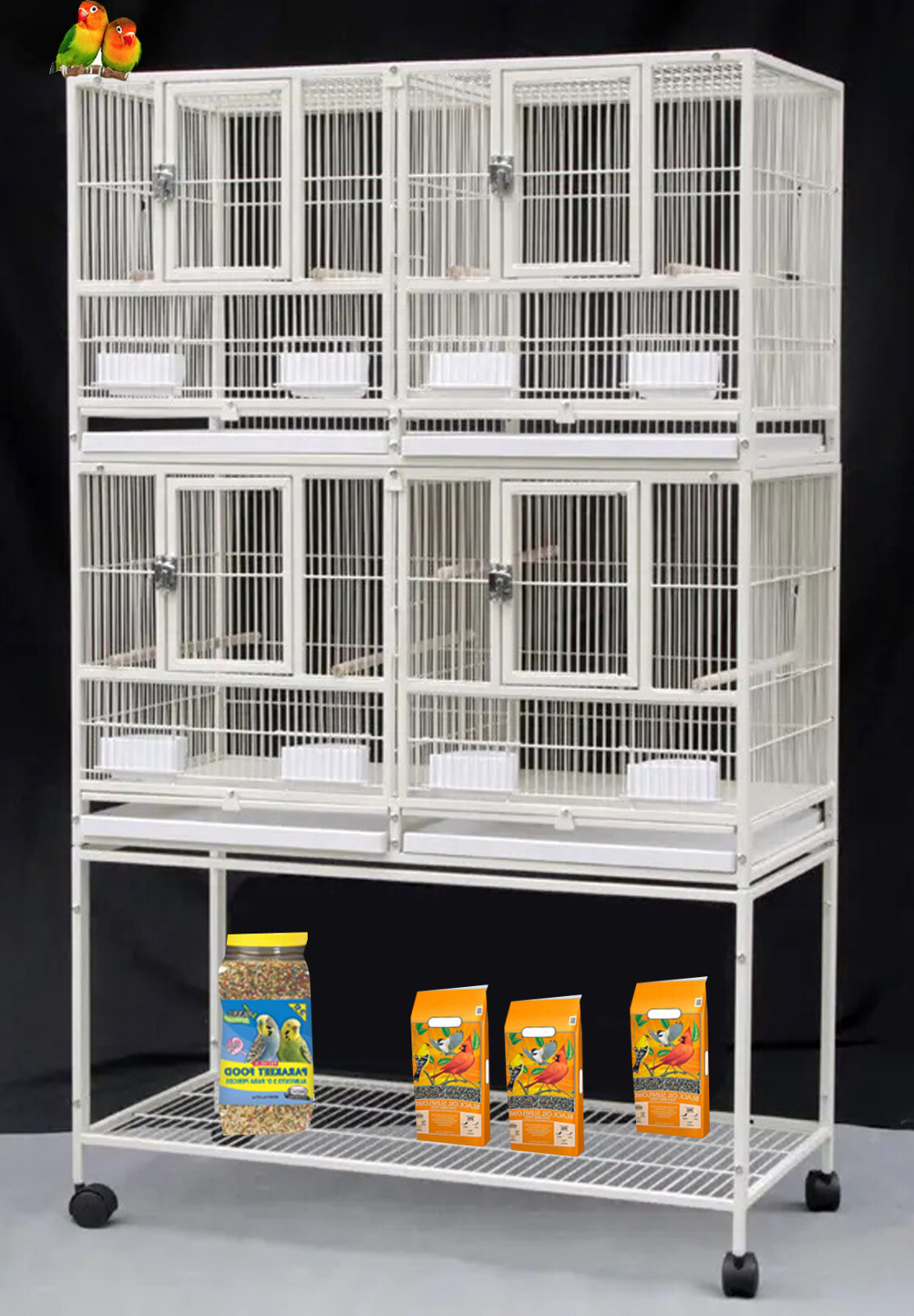 63" Deluxe Double Stacker Divider Breeder Bird Flight Nest Box Door ...