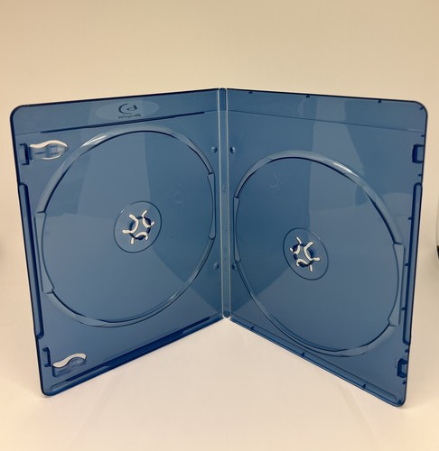 50 Quality 7MM Slim Double Blu-Ray DVD Cases w/Blu-Ray Logo, Clip ...