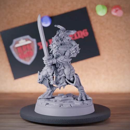Dragonborn of Bahamut Barbarian Miniature Fighter Dungeons and Dragons ...