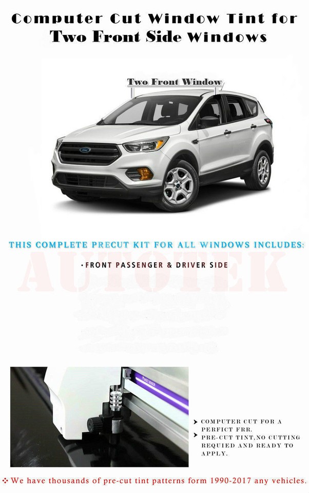 PreCut Film Front Two Door Windows Any Tint Shade For GMC Acadia 2017 ...