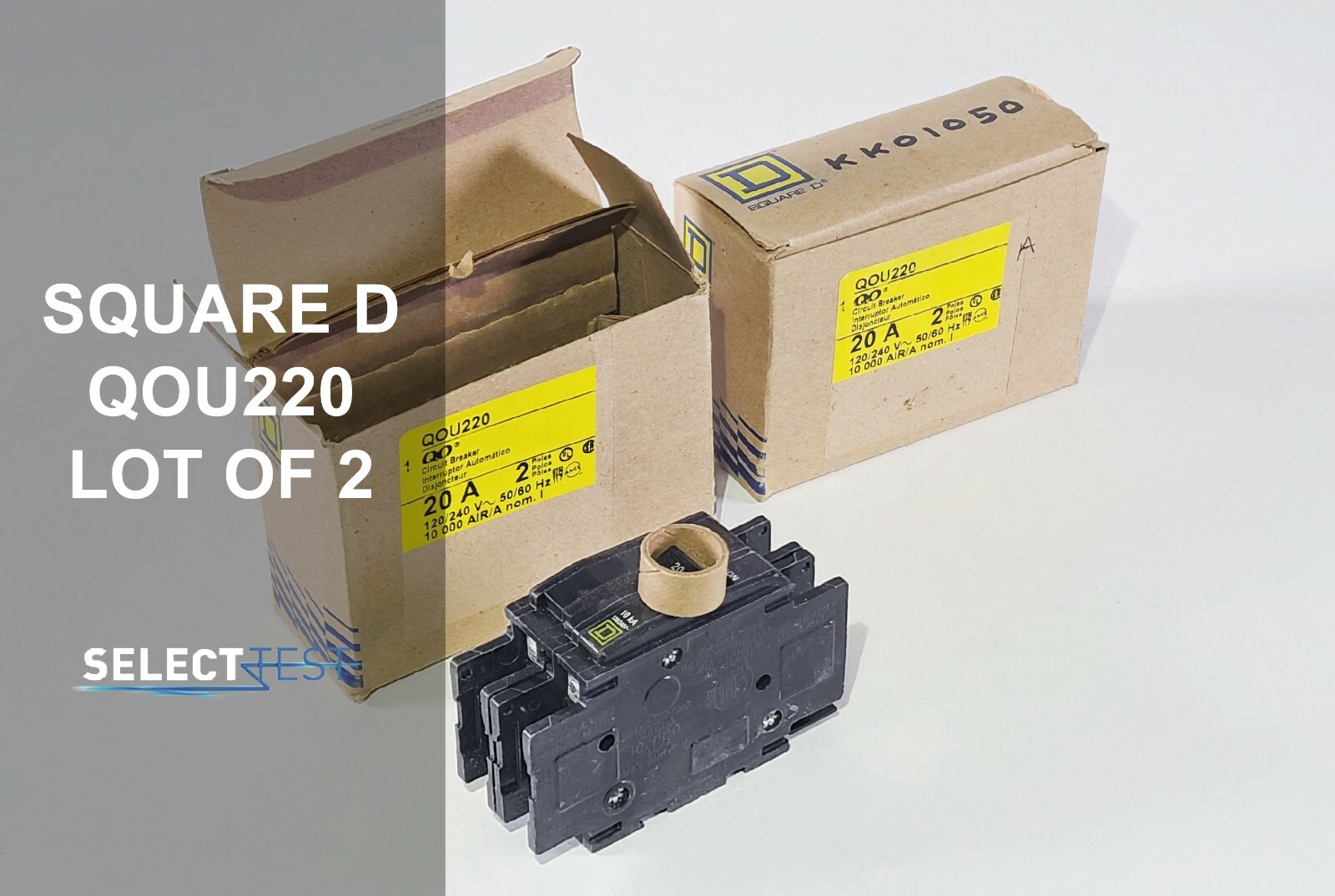SQUARE-D SCHNEIDER QOU220 20 AMP CIRCUIT BREAKER - LOT OF 2 - **LOOK ...
