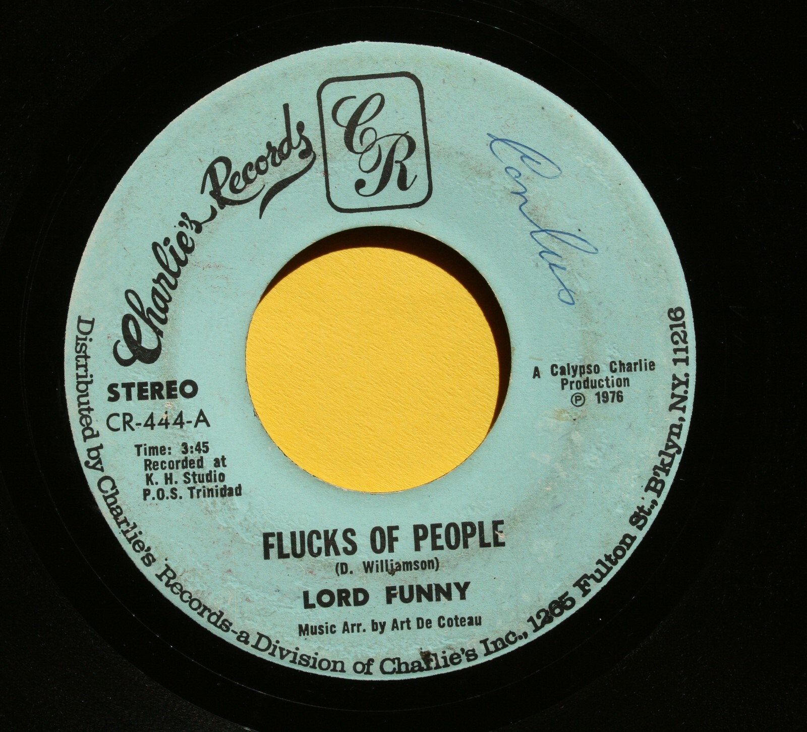 LORD FUNNY Calypso 45rpm Flucks of People b/w Accident Policy HEAR | eBay