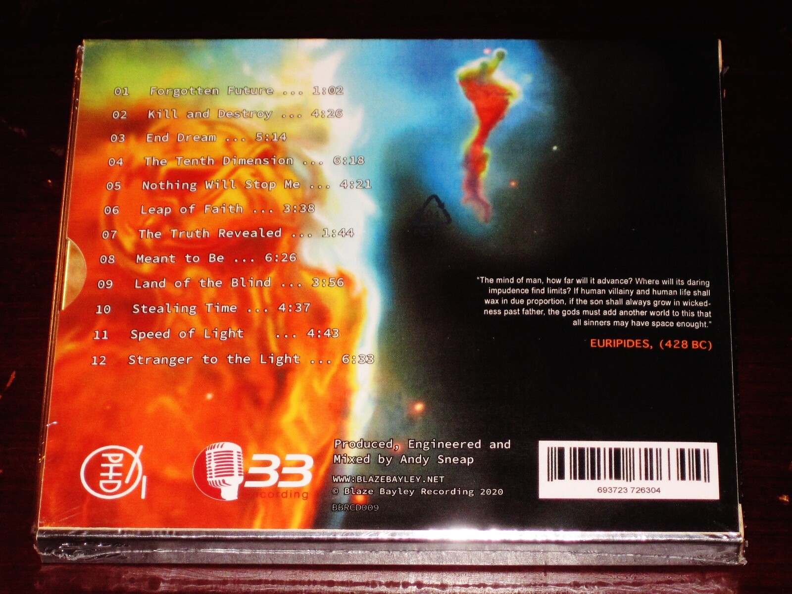 Blaze Bayley: Tenth Dimension CD 2020 Reissue 33 Recording BBRCD009 ...