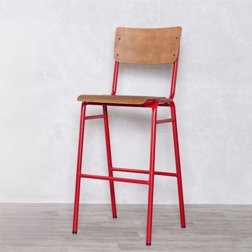 WOODEN BAR STOOL RED FRAME STOOL BREAKFAST BAR STOOL COUNTER STOOL ...