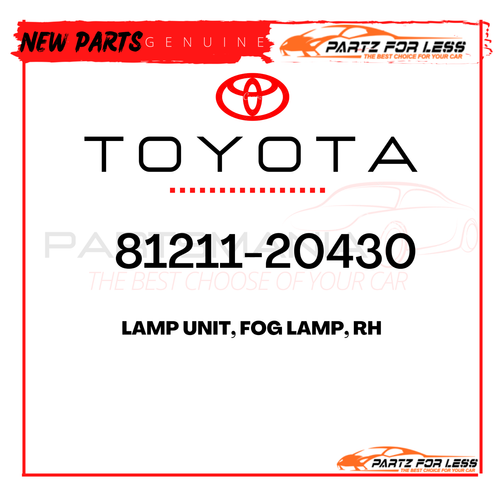 81211-20430 TOYOTA GENUINE LAMP UNIT, FOG LAMP, RH 8121120430 NEW OEM ...