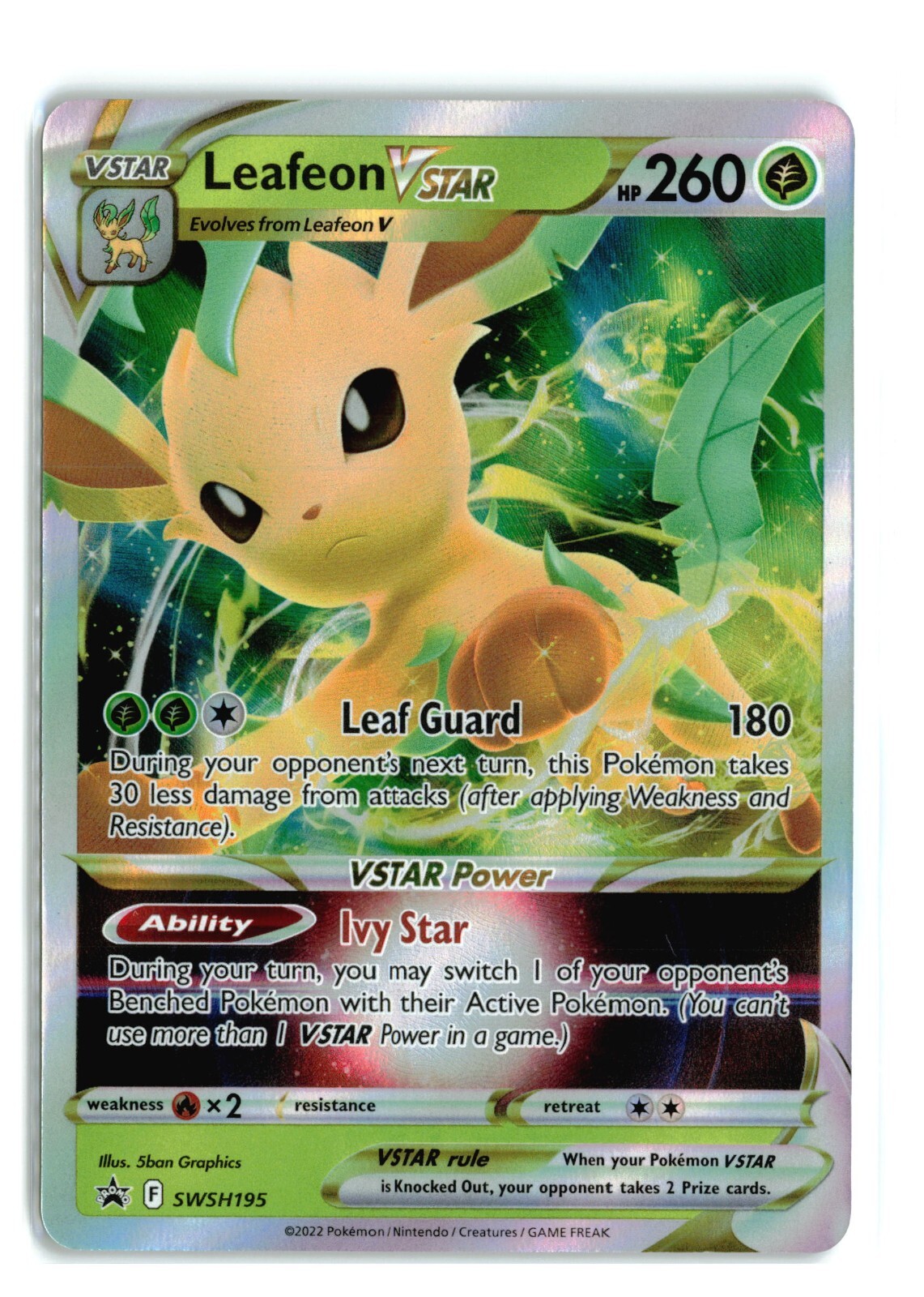 Pokemon - Leafeon VSTAR - SWSH195 - Black Star Promo - Regular size ...