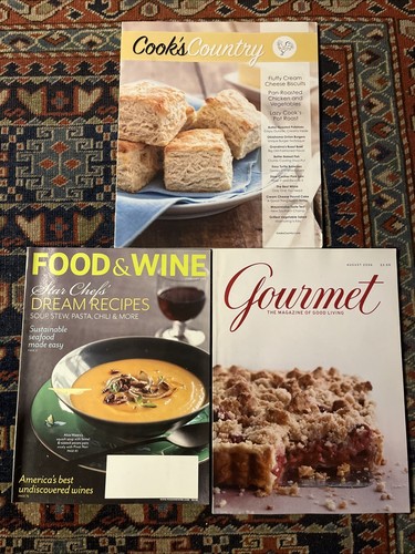 (Lot Of 3) Cooking/Food Magazines: Cook’s Country, Food & Wine, Gourmet ...