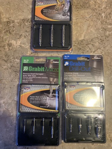 Alden Grabit Micro 4pc Kit. 4 Pc Drill Out Kit .3 Pc Grab it Pro ...