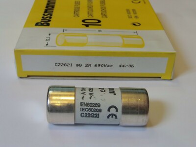 C22G2I gG 2A 690V BUSSMANN FUSE 2AMPS SIZE - 22.2mm x 58mm QTY 1 FUSE ...