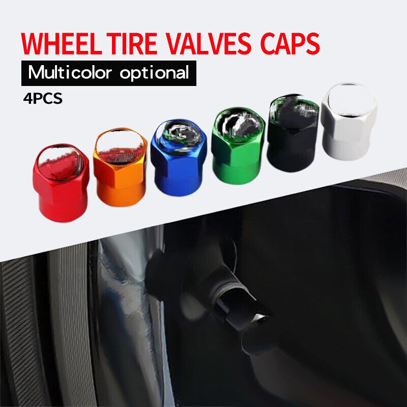 4x Car Tire Valve Stems Caps Wheel Air Valve Covers Styling Logo For ...