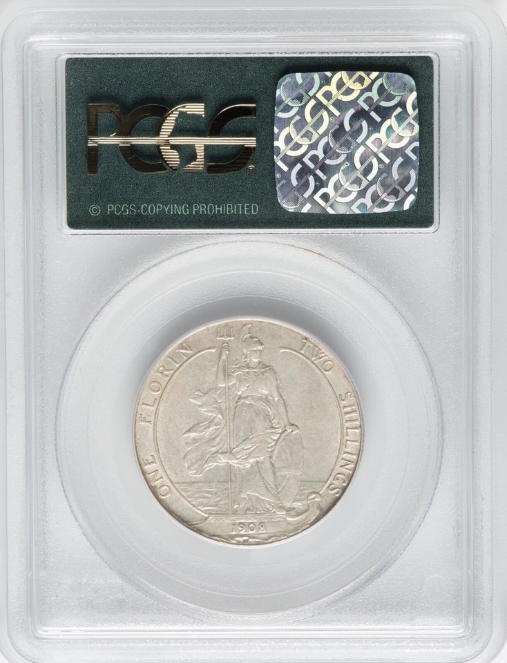 GREAT BRITAIN EDWARD VII 1908 FLORIN SILVER COIN, PCGS CERTIFIED XF45 ...