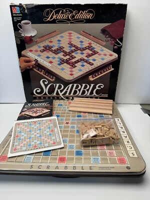 Scrabble Deluxe Edition Rotating Turntable Board - 99% Complete Read ...
