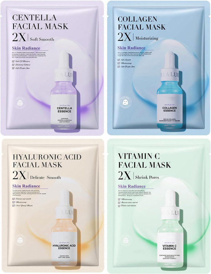 4x Korean Face Masks Skincare Sheet Face Mask Gift Set for All Skin ...