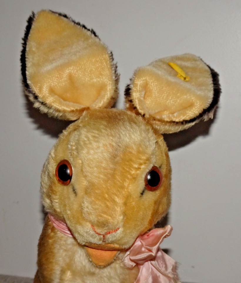 1960 Steiff EASTER Bunny Rabbit Rare Mohair 13.5" Jointed Head Button ...