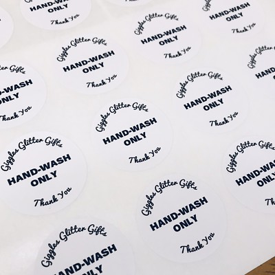 Personalised Hand Wash Only Stickers, Seals, Labels, Business, Glitter ...