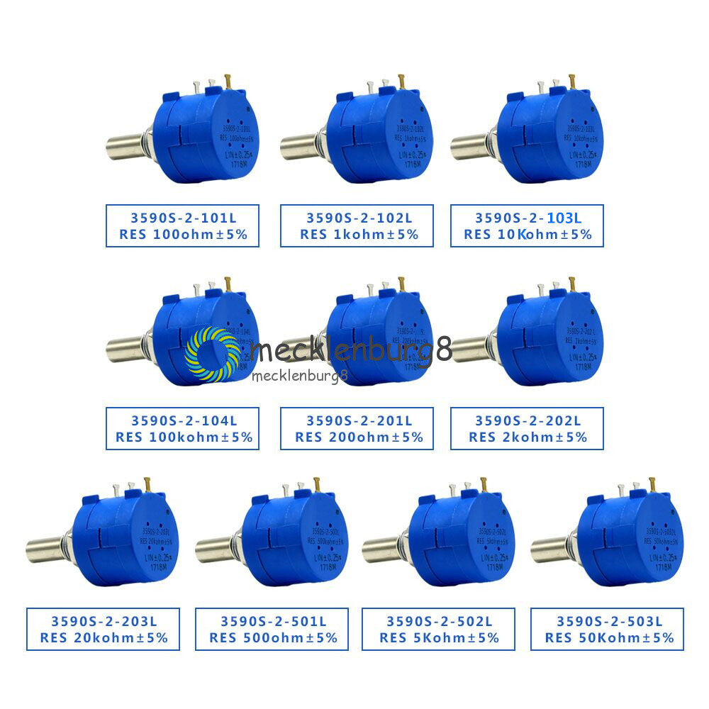 Digital Potentiometer Potentiometers 3590S Precision 10-Turn Wirewound ...