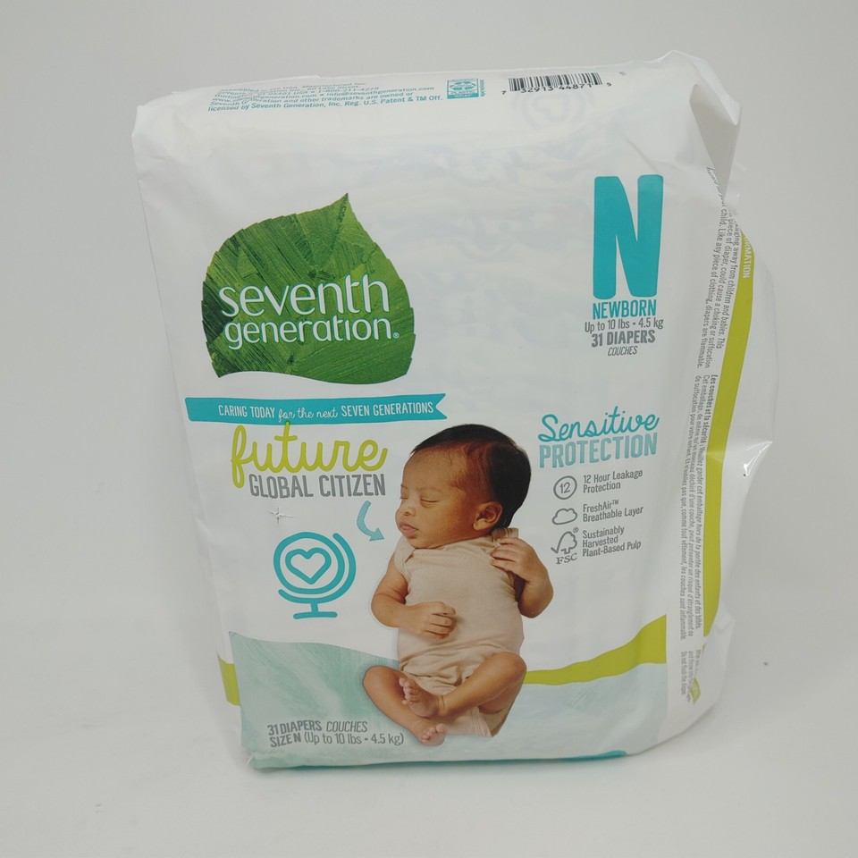 Seventh Generation Sensitive Protection Diapers Size N Up to 10 lbs 31 ...