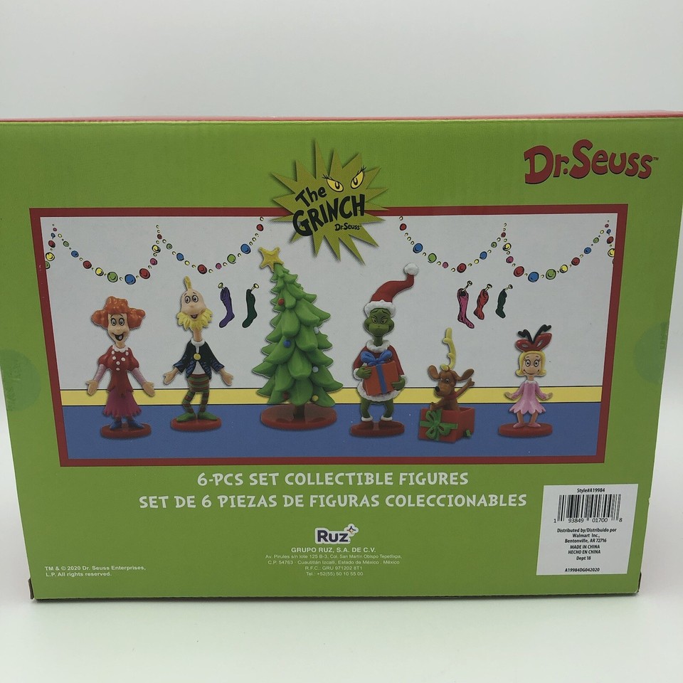 Dr. Seuss How The Grinch Stole Christmas 6 Collectible Figures Set New ...