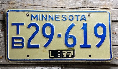 Minnesota License Plate TB29-619 MN 10,000 Lakes w/‘77 Sticker Tab | eBay