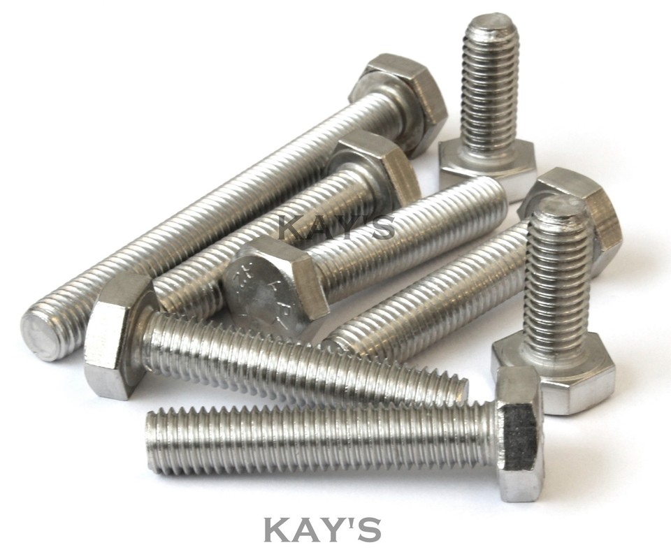 M6 6mm SET SCREWS FULLY THREADED HEXAGON HEADED METRIC BOLTS A2 ...